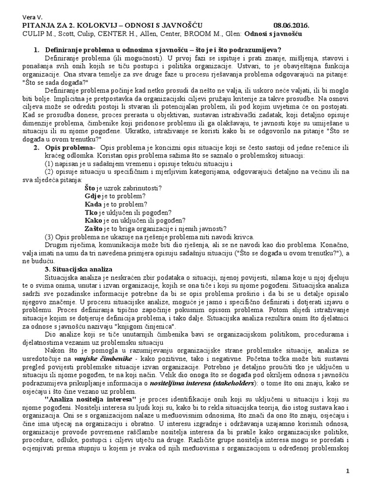 8 ODNOSI S JAVNOŠĆU 2 Kolokvij | PDF