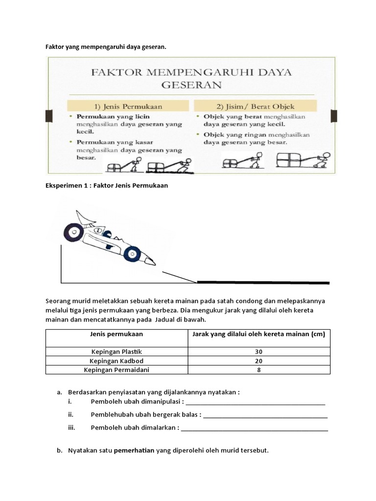 Faktor Mempengaruhi Daya Geseran | PDF