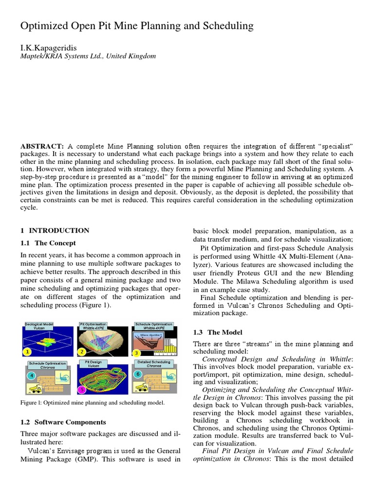 Optimized Open Pit Mine Planning and Scheduling | PDF | Mathematical ...