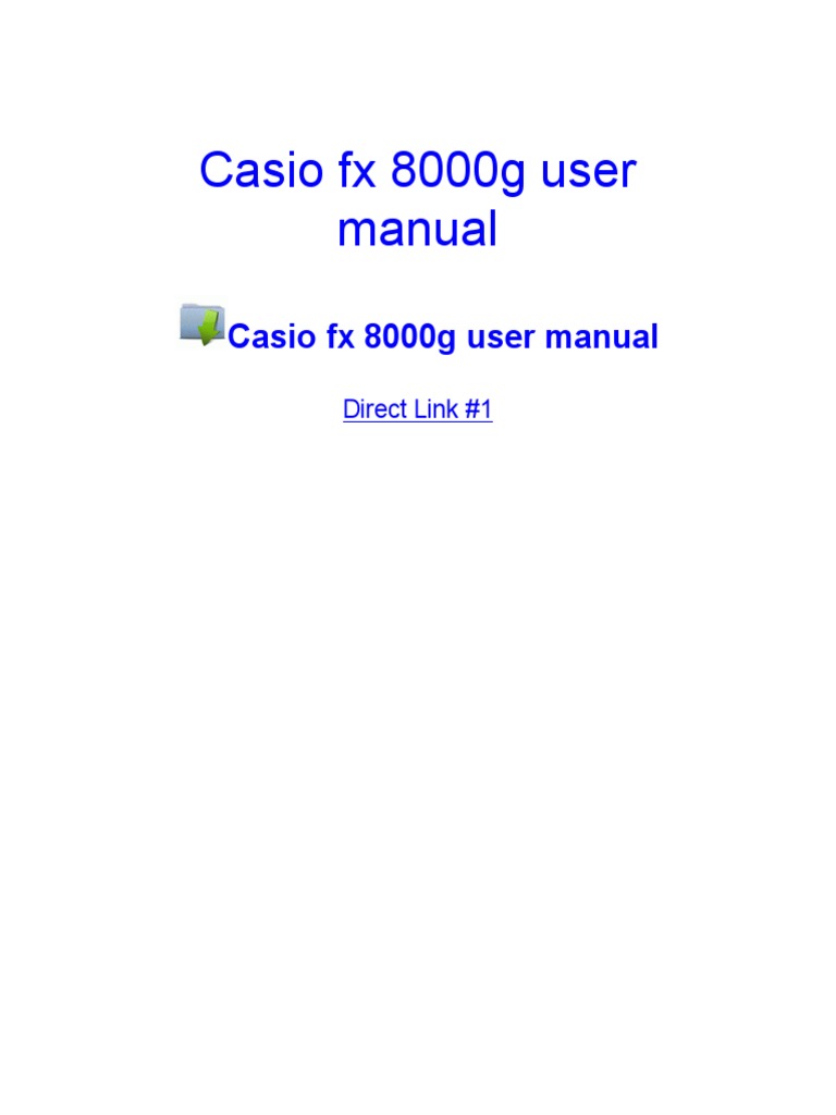 Casio FX 8000g User Manual | PDF | Windows 8 | Microsoft Windows
