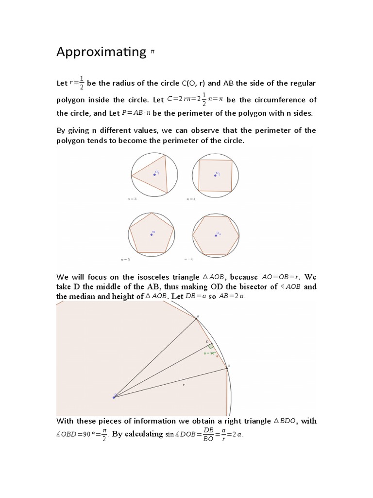 Approximating | PDF | Circle | Pi