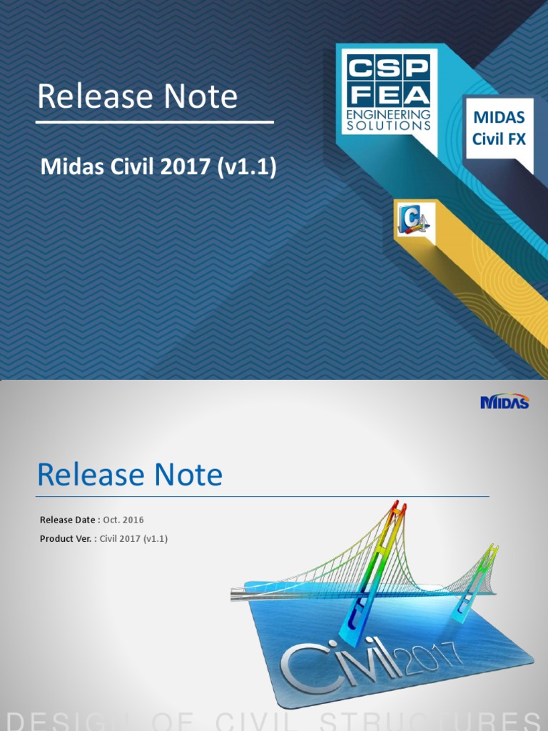 Midas Civil 2017 V 11 Release Note | PDF | Lane | Bridge
