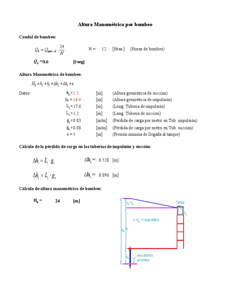 Cálculo de Altura Manométrica Total | PDF