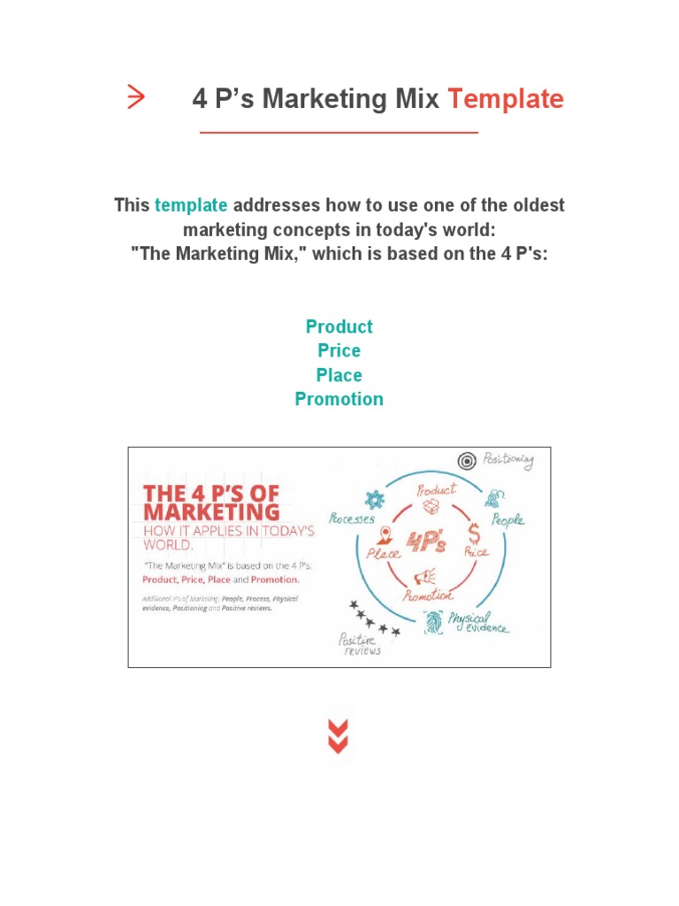 4 P's Marketing Mix Template Guide | PDF | Pricing | Sales