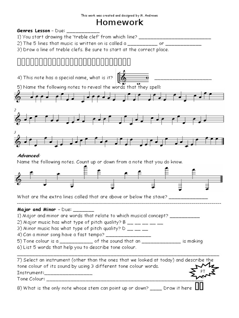 Homework: Genres Lesson - Due | PDF | Elements Of Music | Entertainment