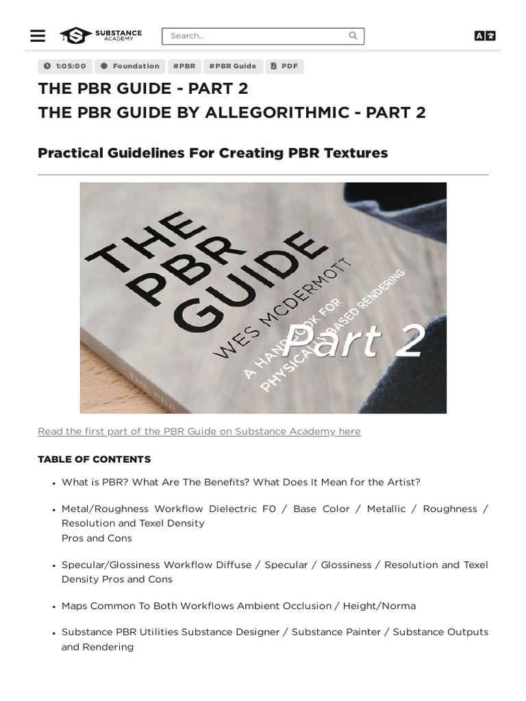 The PBR Guide - Part 2 | PDF | Texture Mapping | Rendering (Computer Graphics)
