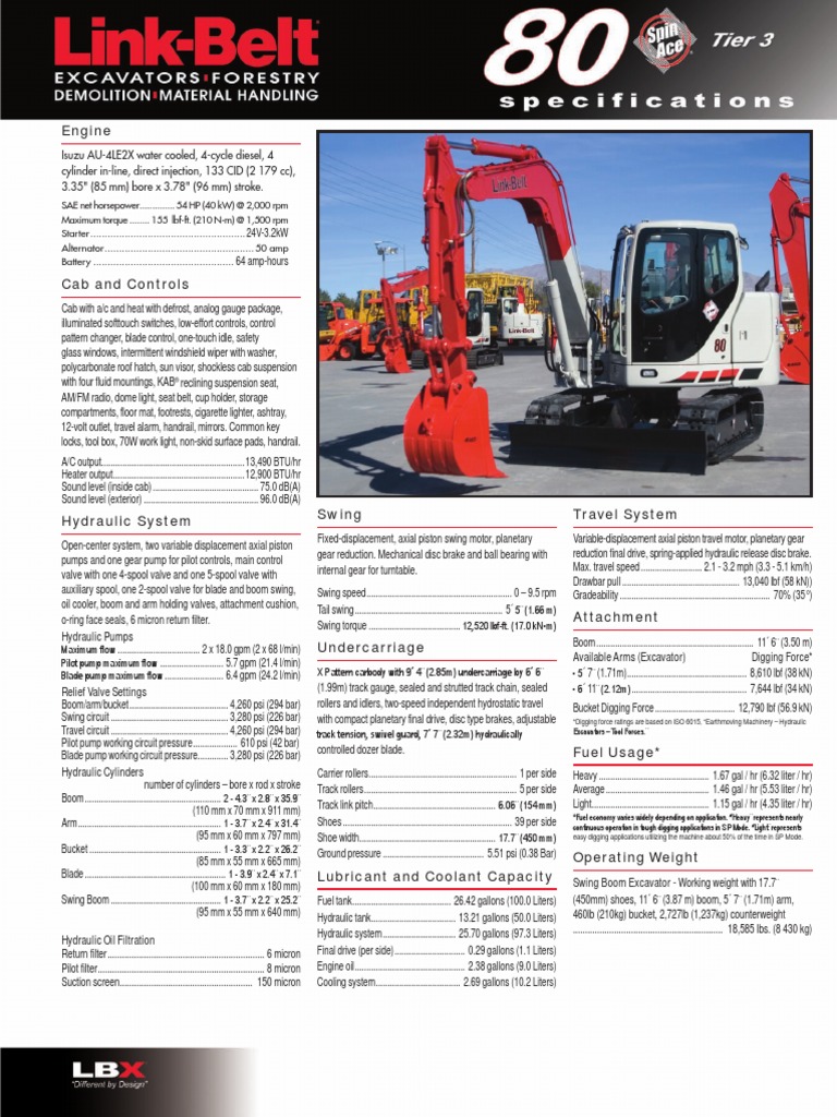 Link-Belt 80 SA | PDF | Machines | Manufactured Goods