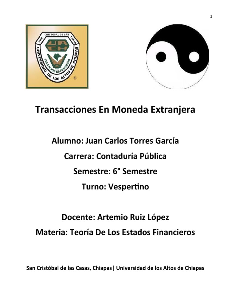 Transacciones en Moneda Extranjera | PDF | Tipo de cambio | Dinero