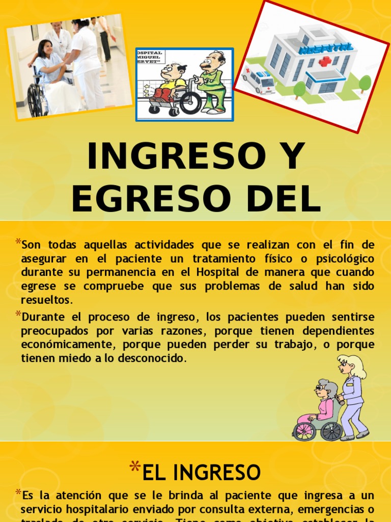 Ingreso y Egreso Del Paciente | Hospital | Medicina