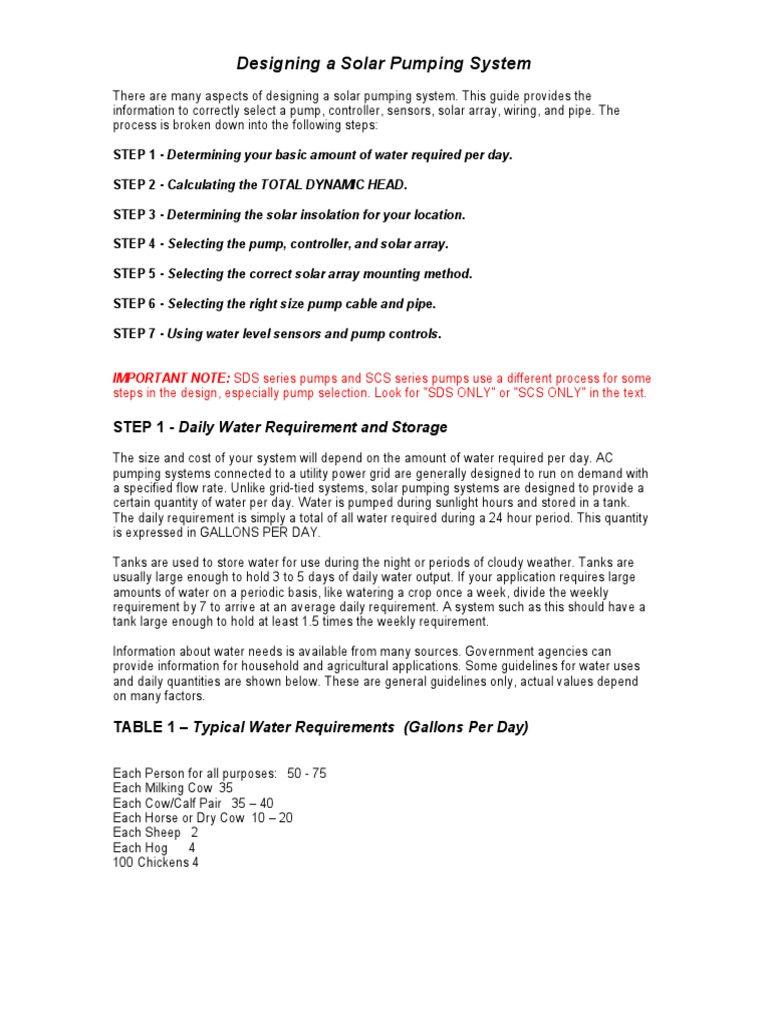 Solar Pump System Design Guide | PDF | Photovoltaic System | Pump