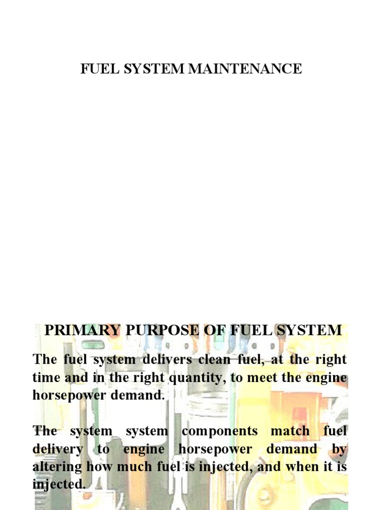 Fuel System Maintenance2 | PDF | Fuel Injection | Pump