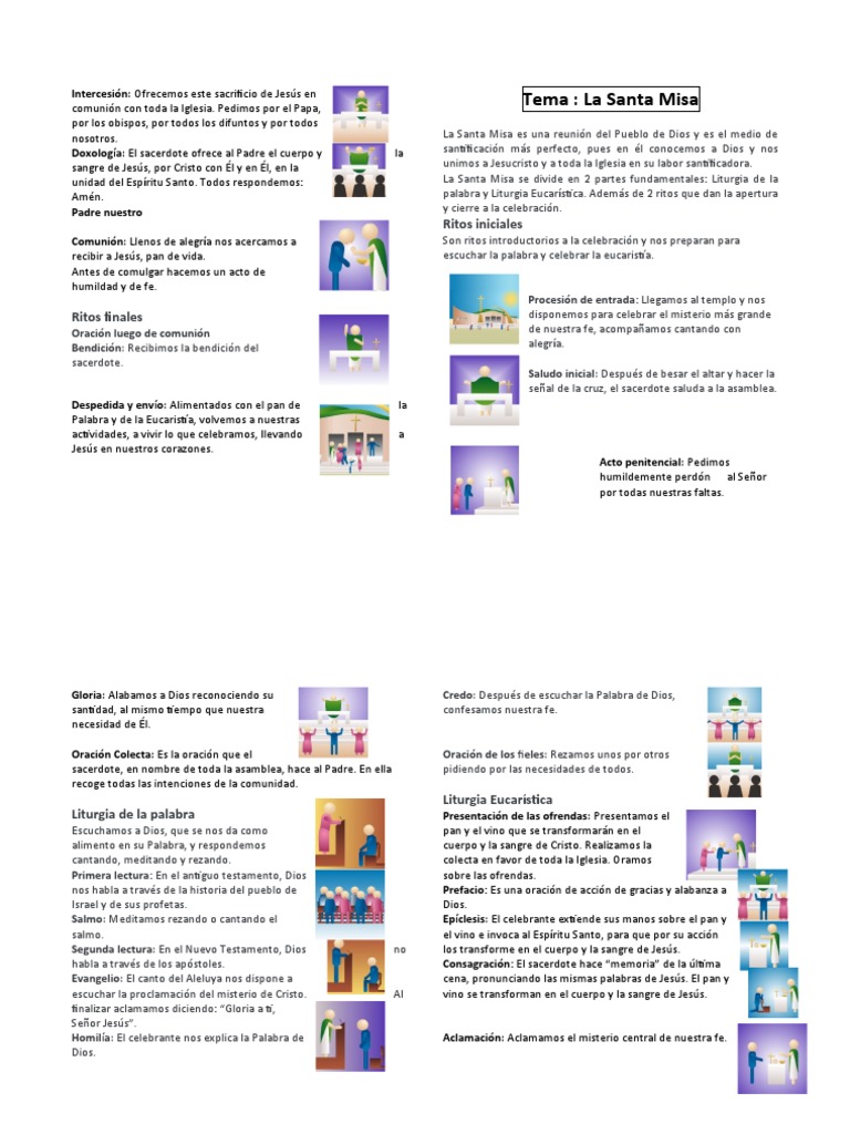 Tema 2 - La Santa Misa | PDF | Misa (liturgia) | eucaristía