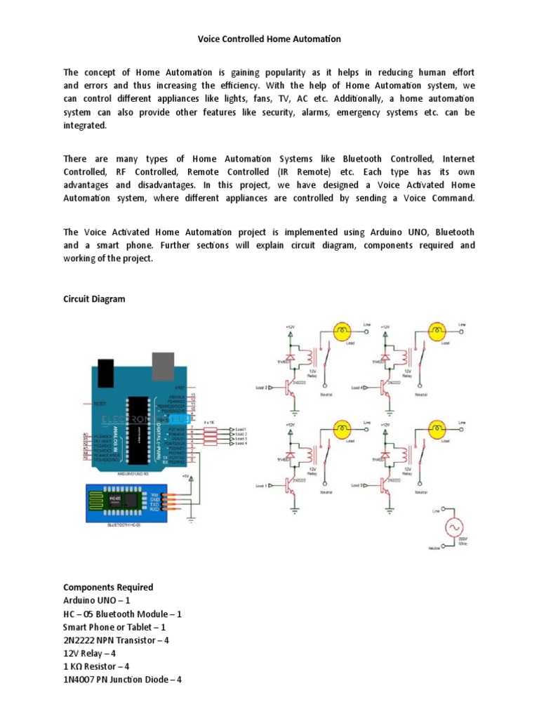 Voice-Controlled Home Automation System | PDF | Bluetooth | Electronic ...