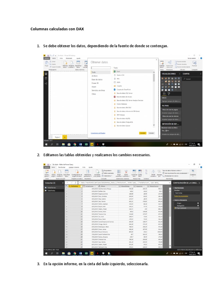 Columnas Calculadas Con DAX Power BI | PDF