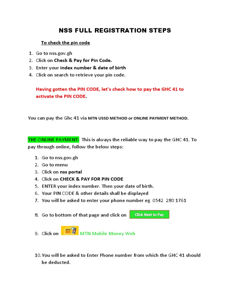 NSS Full Registration Process | PDF | Identity Document | Personal ...