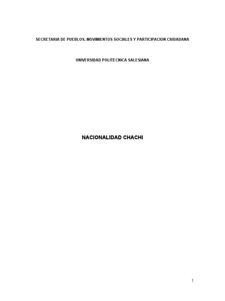 Caracterización del Pueblo Chachi en Ecuador | PDF | Ecuador | Science