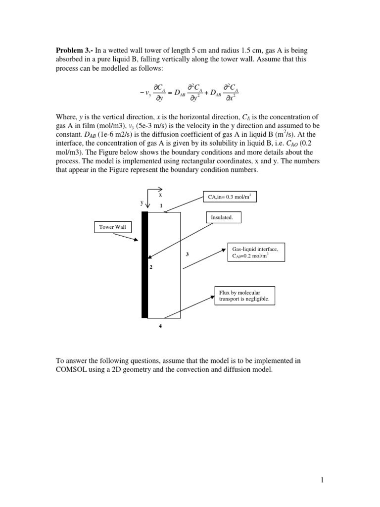 Sample Problem - Comsol | PDF | Navier–Stokes Equations | Diffusion