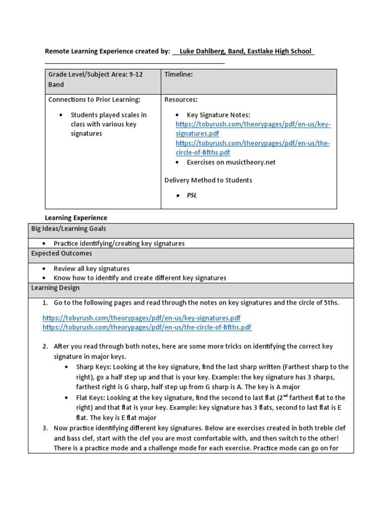 Remote Learning Experience Created By: Luke Dahlberg, Band, Eastlake ...