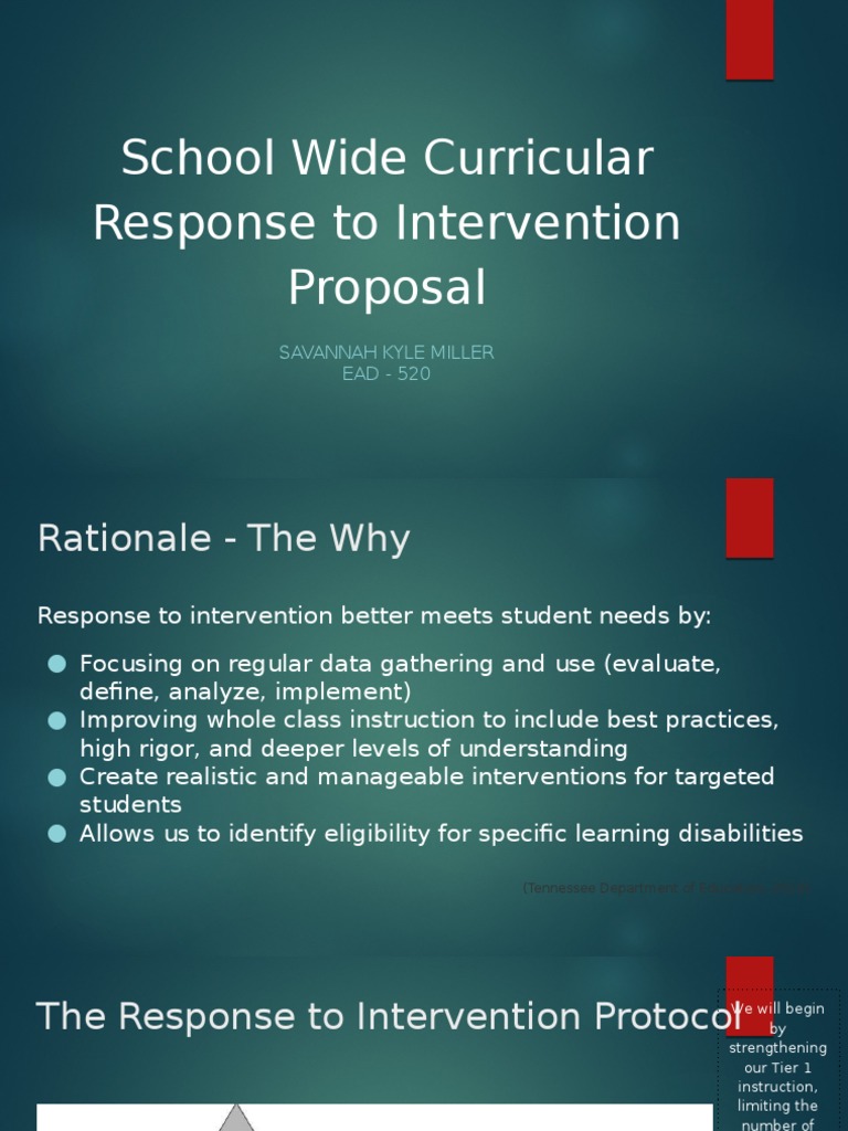 School Wide Curricular Response To Intervention Proposal 2 | PDF ...