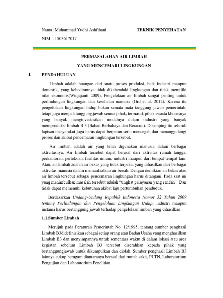 Pengelolaan Air Limbah untuk Lingkungan | PDF