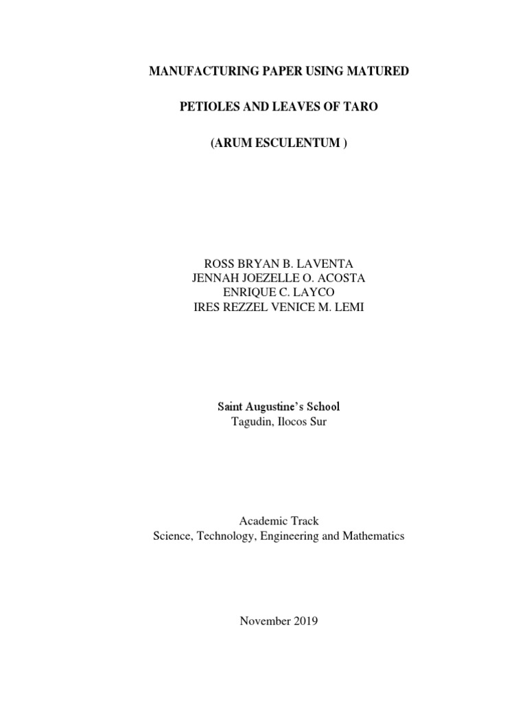 Taro Paper | PDF | Deforestation | Pulp (Paper)