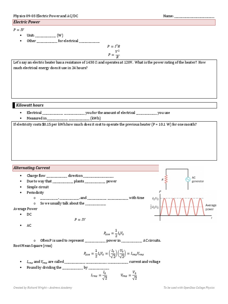 Electric Power Basics: AC/DC Explained | PDF | Alternating Current ...