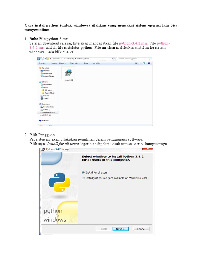 Cara Instal Python | PDF