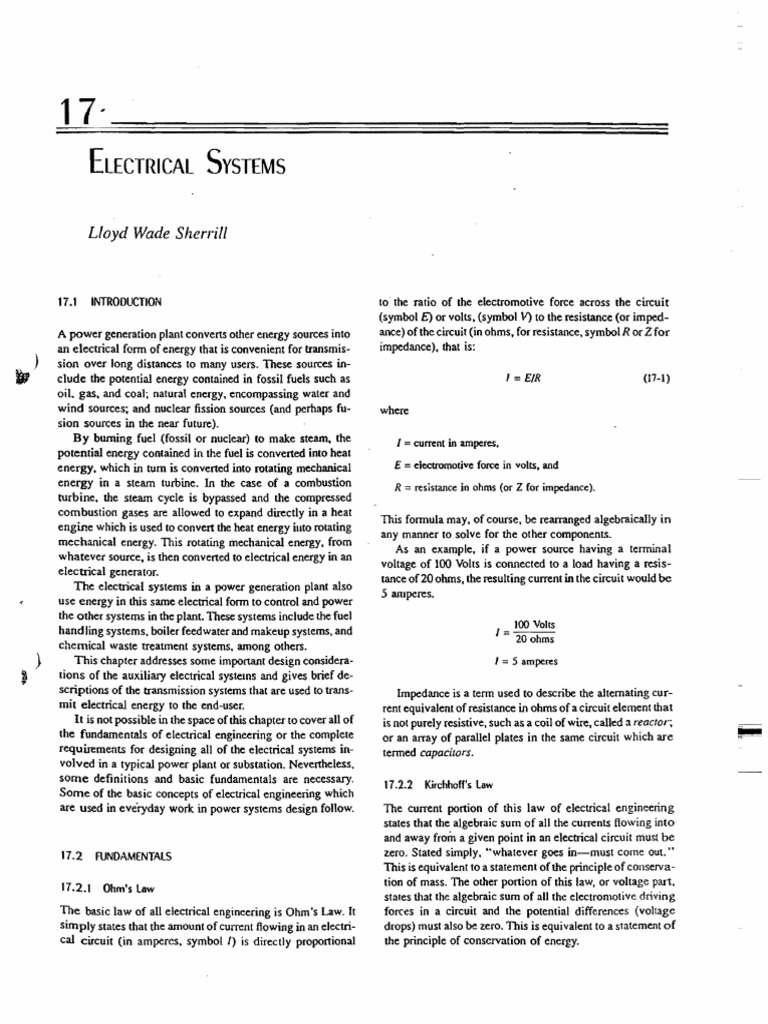 Chapter 17 - Electrical System PDF | PDF | Transformer | Power (Physics)