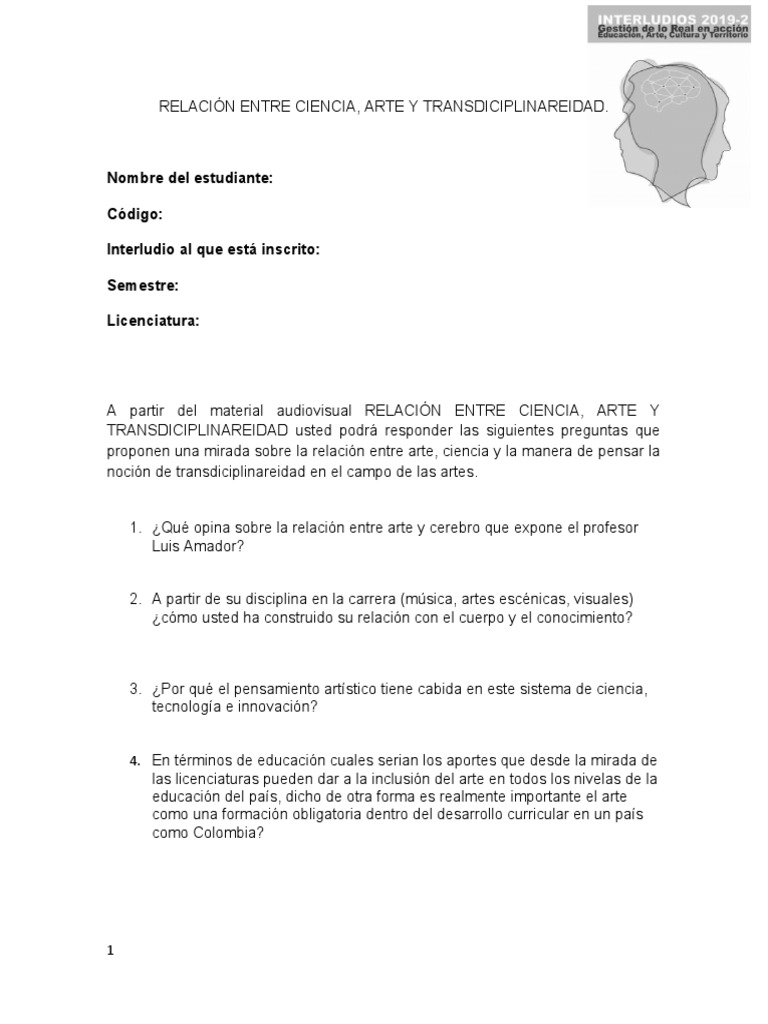 Cuestionario Arte Ciencia | Pdf