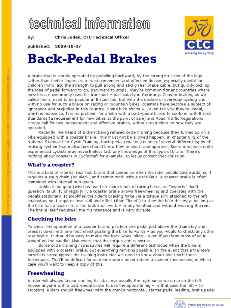 Understanding Coaster Brakes on Bikes | PDF | Adventure Travel ...