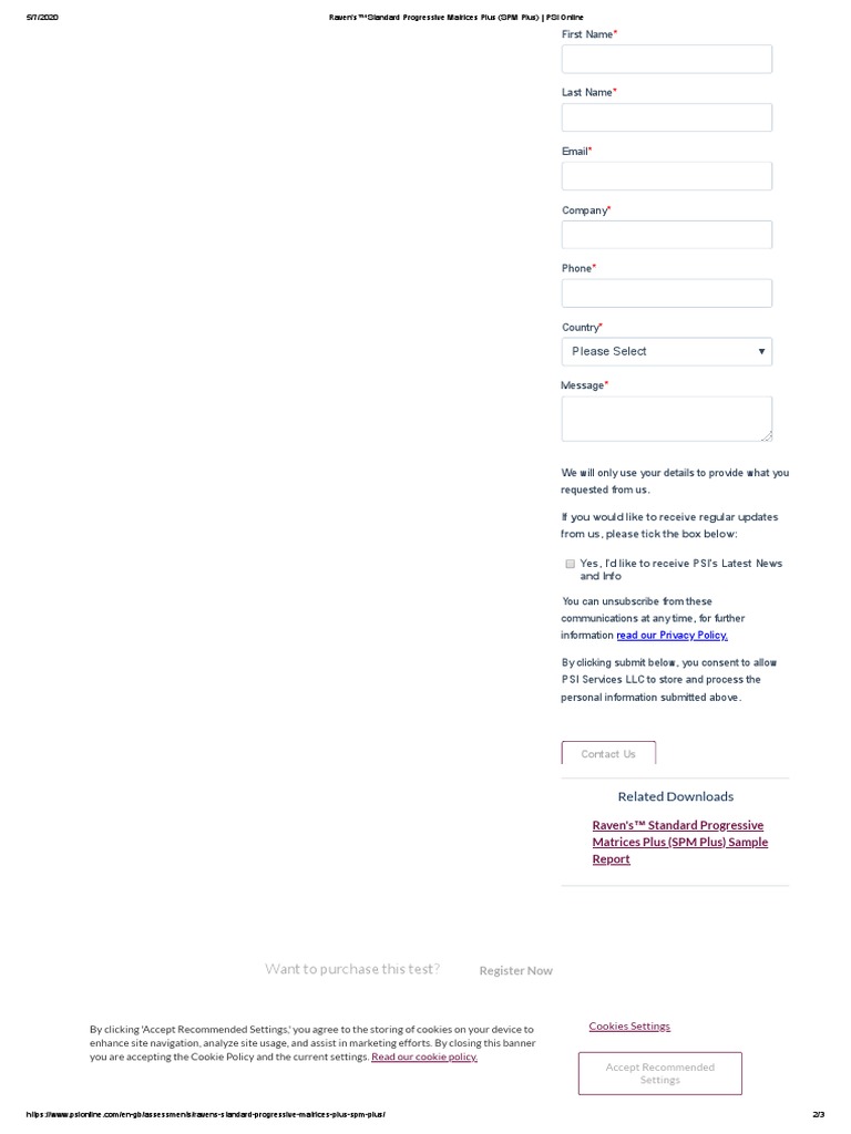 2 Raven's™ Standard Progressive Matrices Plus (SPM Plus) - PSI Online ...