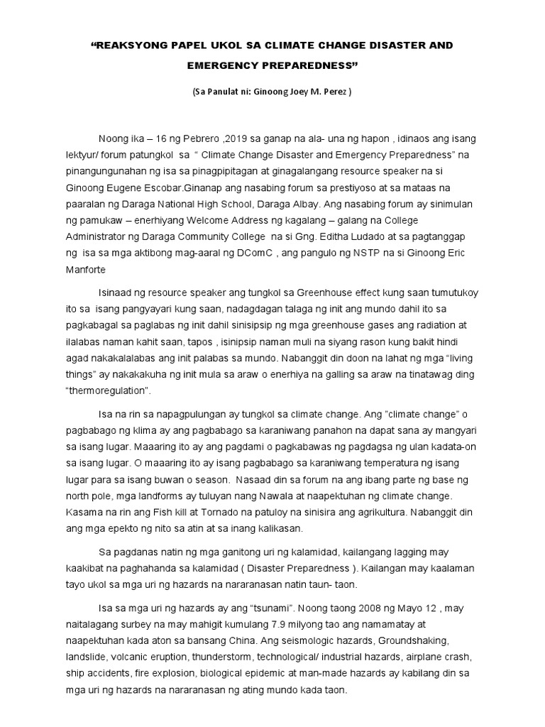 Reaction Paper | PDF