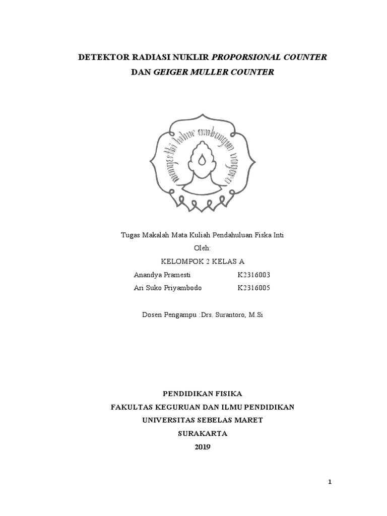Detektor Radiasi Nuklir Proportional Counter & Geiger Muller Counter | PDF