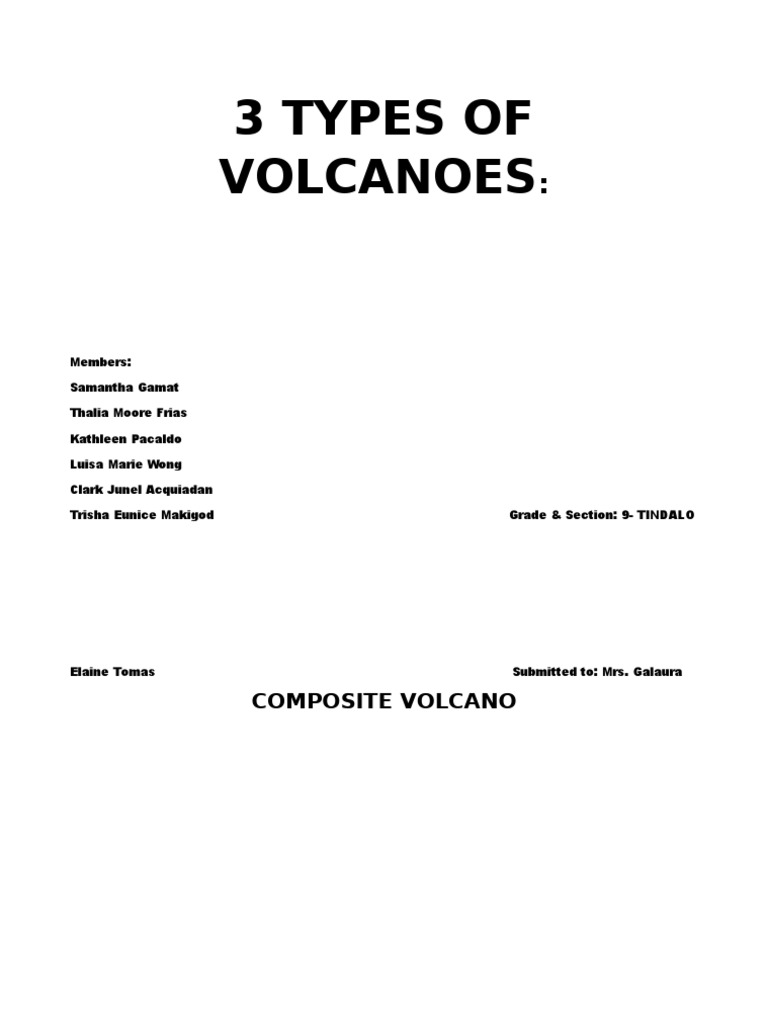 3 Types of Volcanoes | PDF | Volcano | Lava