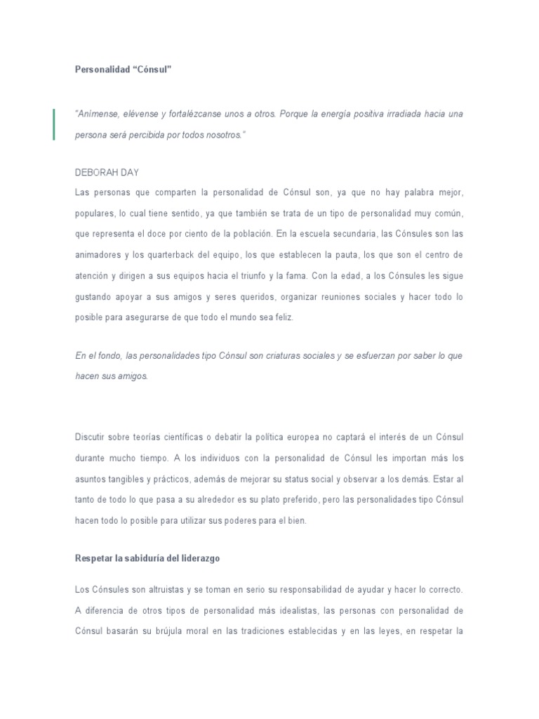 Personalidad Consul | PDF | Moralidad | Science