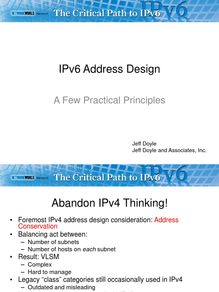 Ipv6 Address Design: A Few Practical Principles | Download Free PDF | I ...