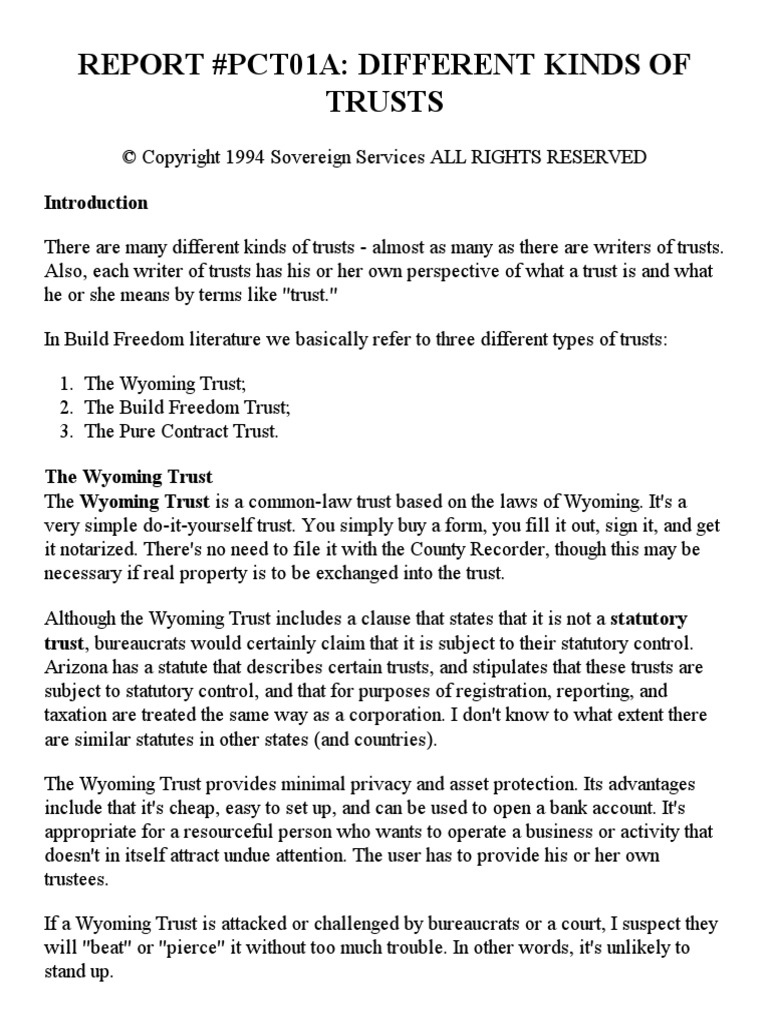 PCT01-A - Different Kinds of Trusts | PDF | Trust Law | Common Law