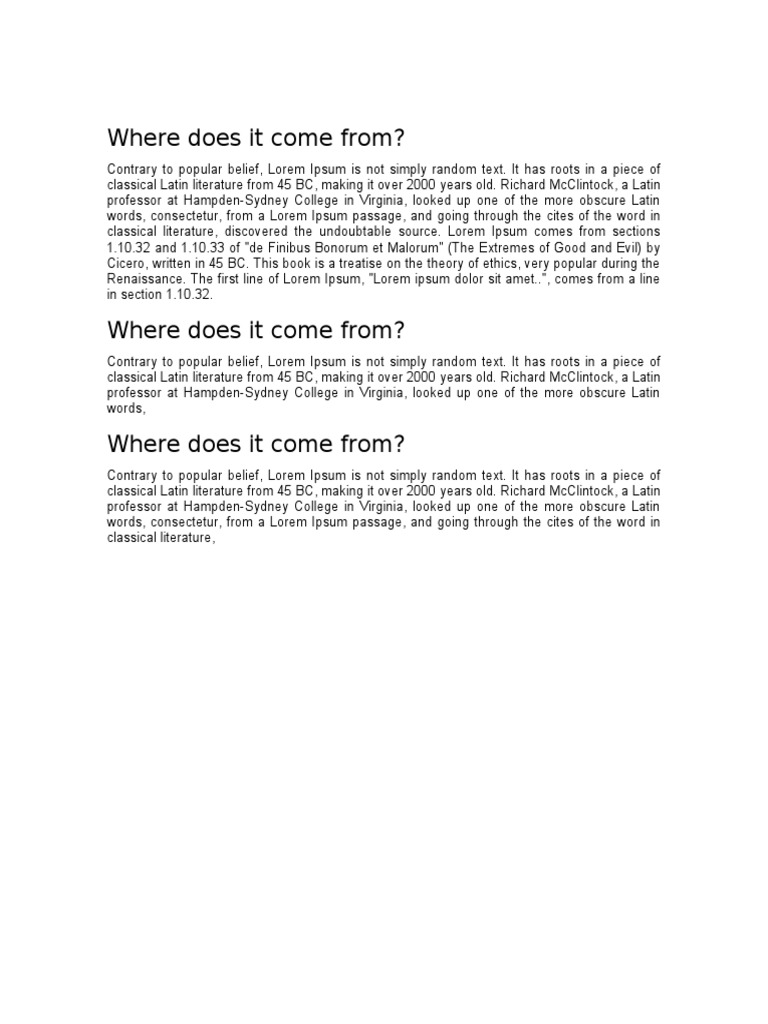 Where Does It Come From? | PDF