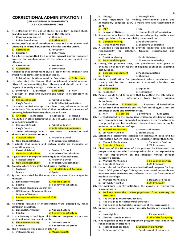 CORRECTIONAL ADMINISTRATION 200 Items - Key | PDF | Probation | Parole