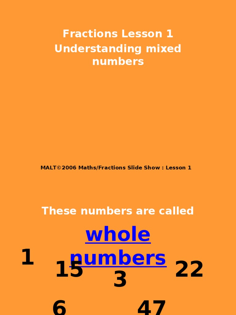 Fractions Lesson 1 Understanding Mixed Numbers | PDF | Lexicology ...