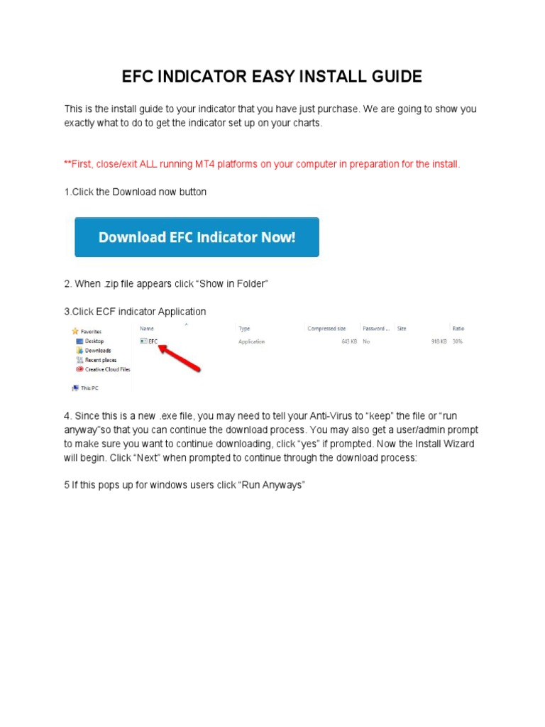 EFC Indicator Installation Guide | PDF | Computer File | Microsoft Windows