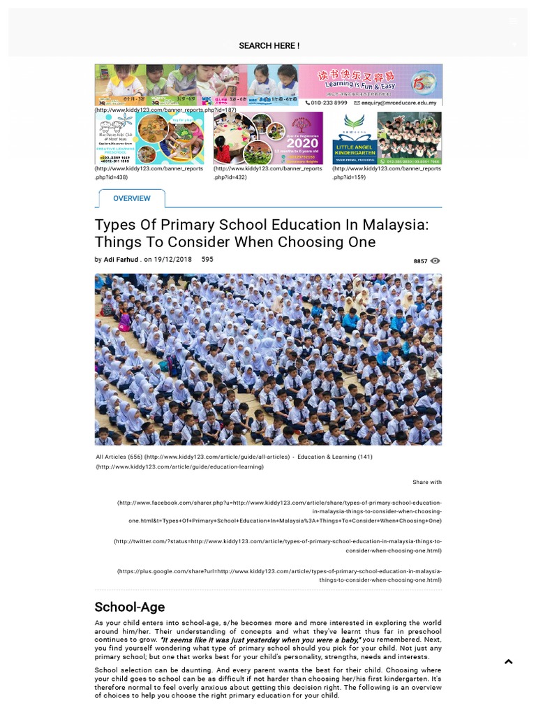 Types of Primary School Education in Malaysia - Things To Consider When ...