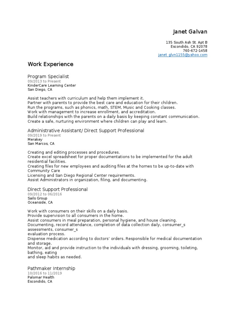 Janet Galvan Resume | PDF | Medicine | Health Sciences