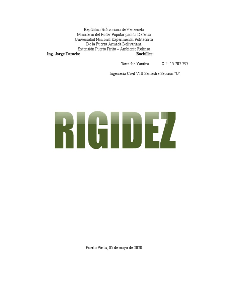 RIGIDEZ | PDF | Rigidez | Matriz (Matemáticas)