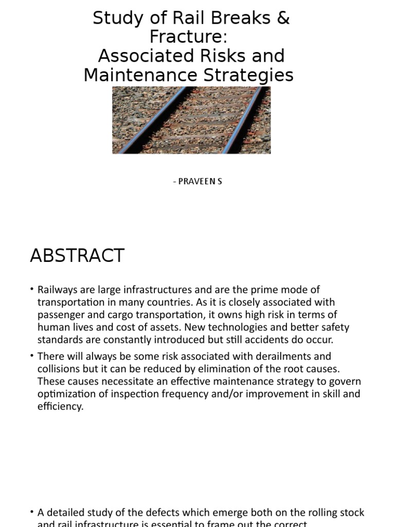 Rail Breaks: Risks & Maintenance Strategies | PDF | Rail Transport ...
