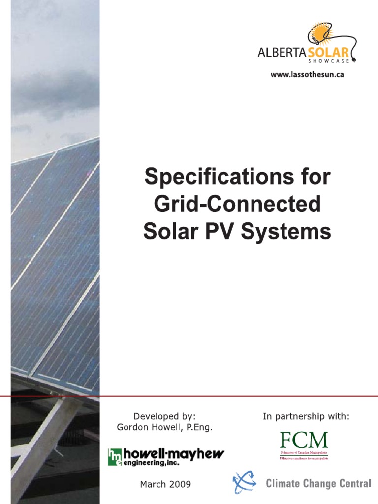 Specifications For Grid-Dependent Solar PV Systems - Division 48 14 ...