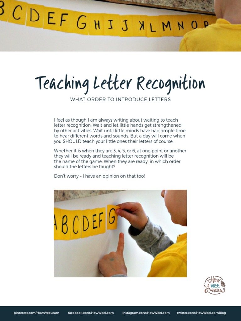 Teaching Letter Recognition: What Order To Introduce Letters | Download ...