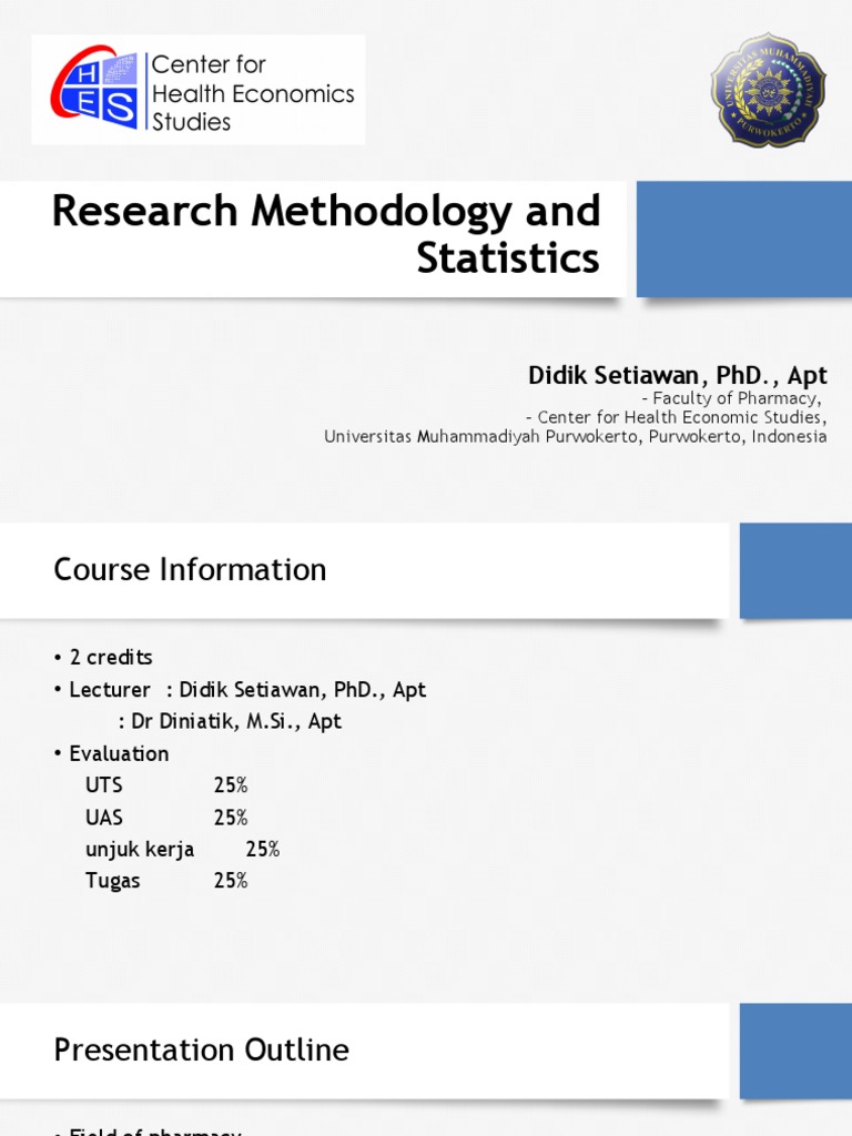 Research Methodology and Statistics Introduction | PDF | Pharmacy ...