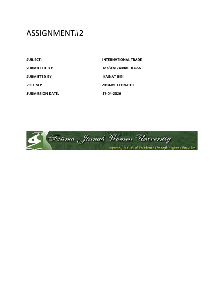 ASSIGNMENT | PDF | Comparative Advantage | Commodity