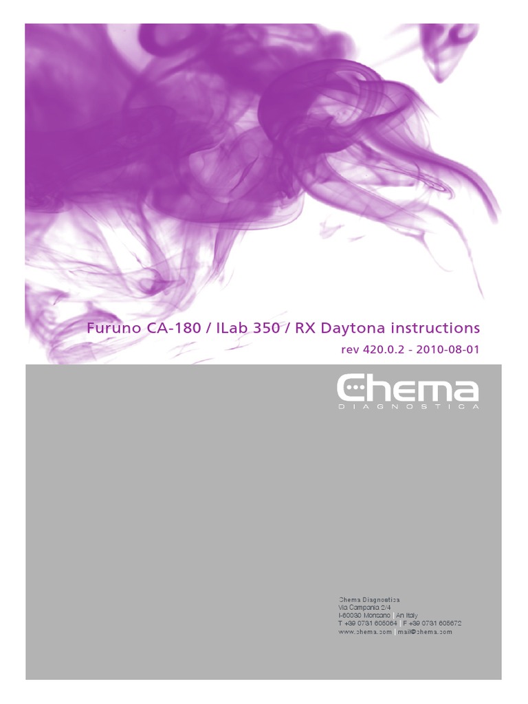 Furuno Ca-180 / Ilab 350 / RX Daytona Instructions | PDF | Calibration | Physical Sciences